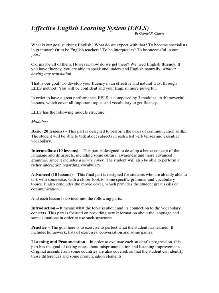 Effective English Learning System | PDF | English Language | English As A Second Or Foreign Language