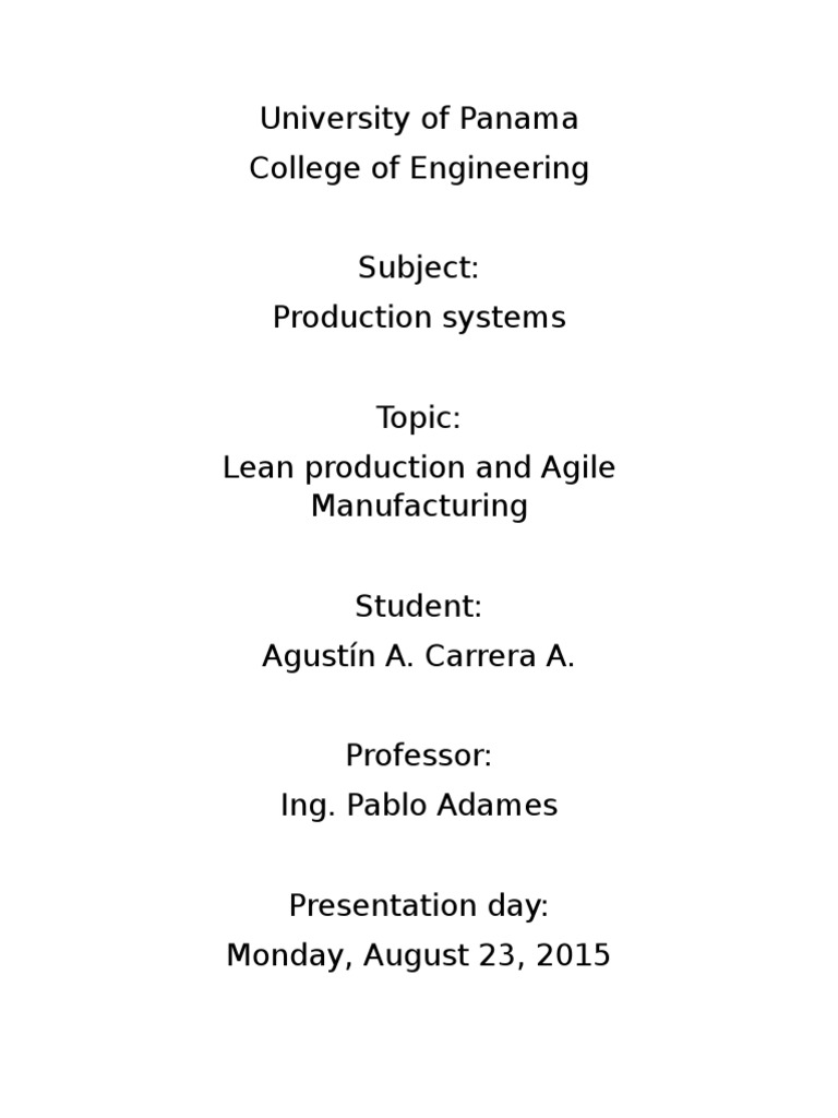 Lean Production - Report | PDF | Lean Manufacturing | Operations Management