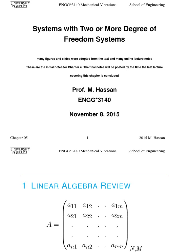 Mechanical Vibrations: MDOF Systems Overview | PDF | Normal Mode ...