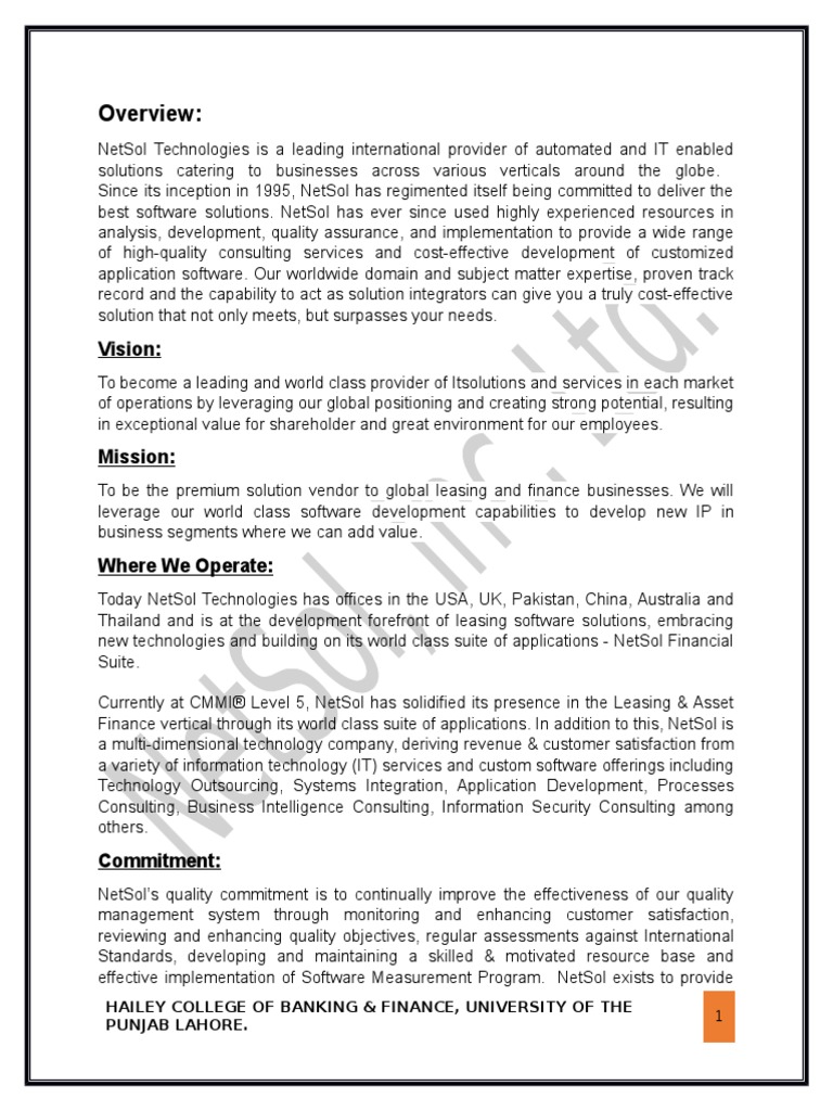 NetSol Assignment (Management) | PDF | Recruitment | Employment