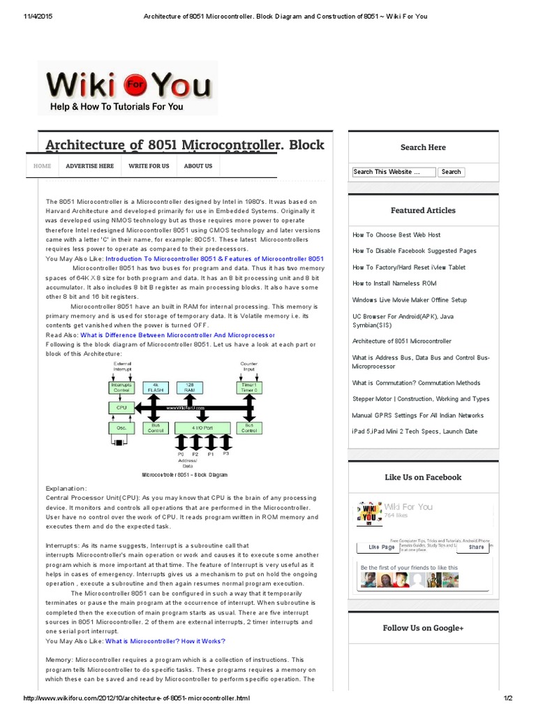 Architecture of 8051 Microcontroller | PDF | Computing And Information Technology