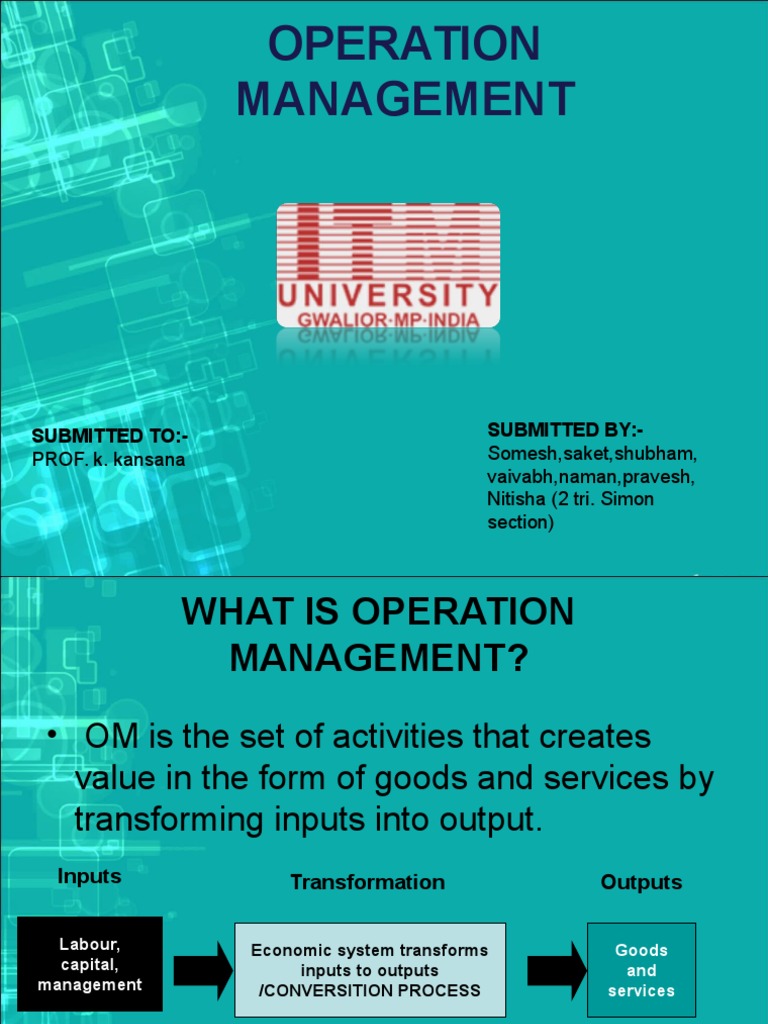 Operation Management | PDF | Output (Economics) | Operations Management