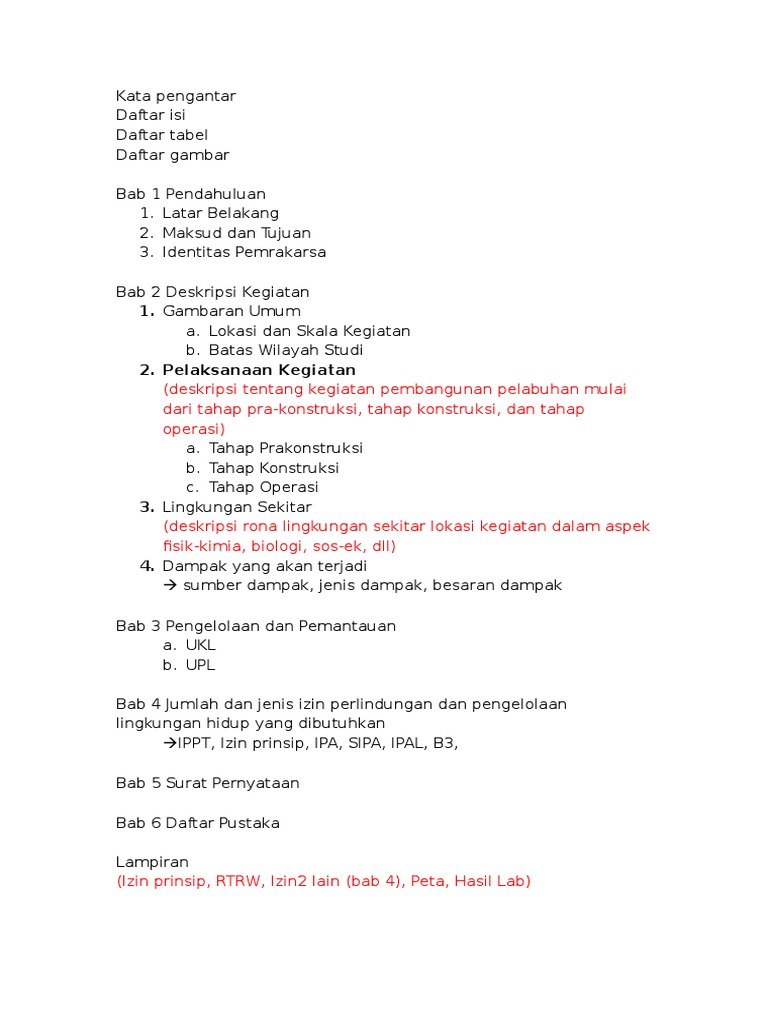 Outline Laporan AKhir UKL-UPL | PDF