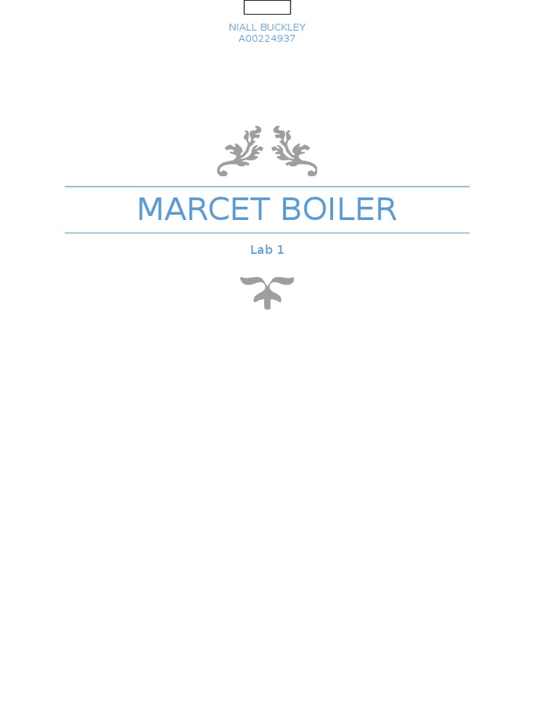 marcet boiler.docx | Steam | Applied And Interdisciplinary Physics