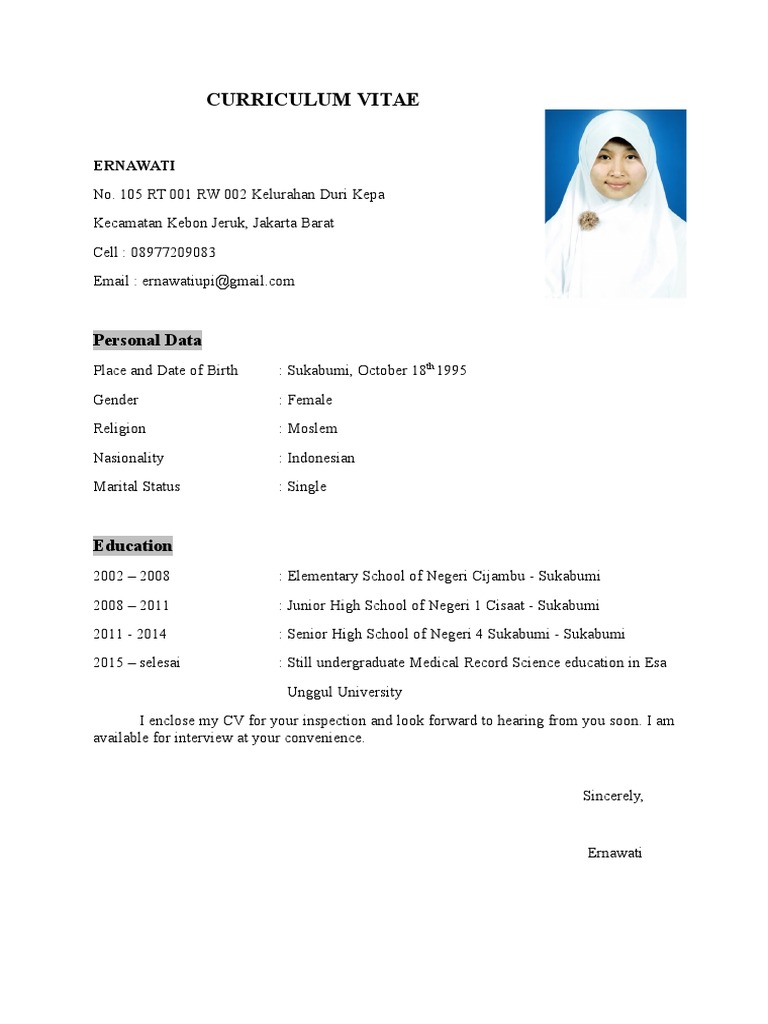 ErnaWati's Professional CV | PDF