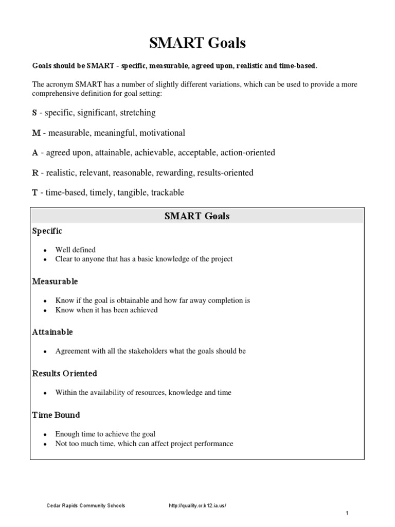 Smart Goals | PDF | Goal | Individualized Education Program