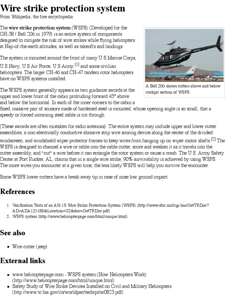 Wire Strike Protection System (Helicopter) | Aviation Safety ...
