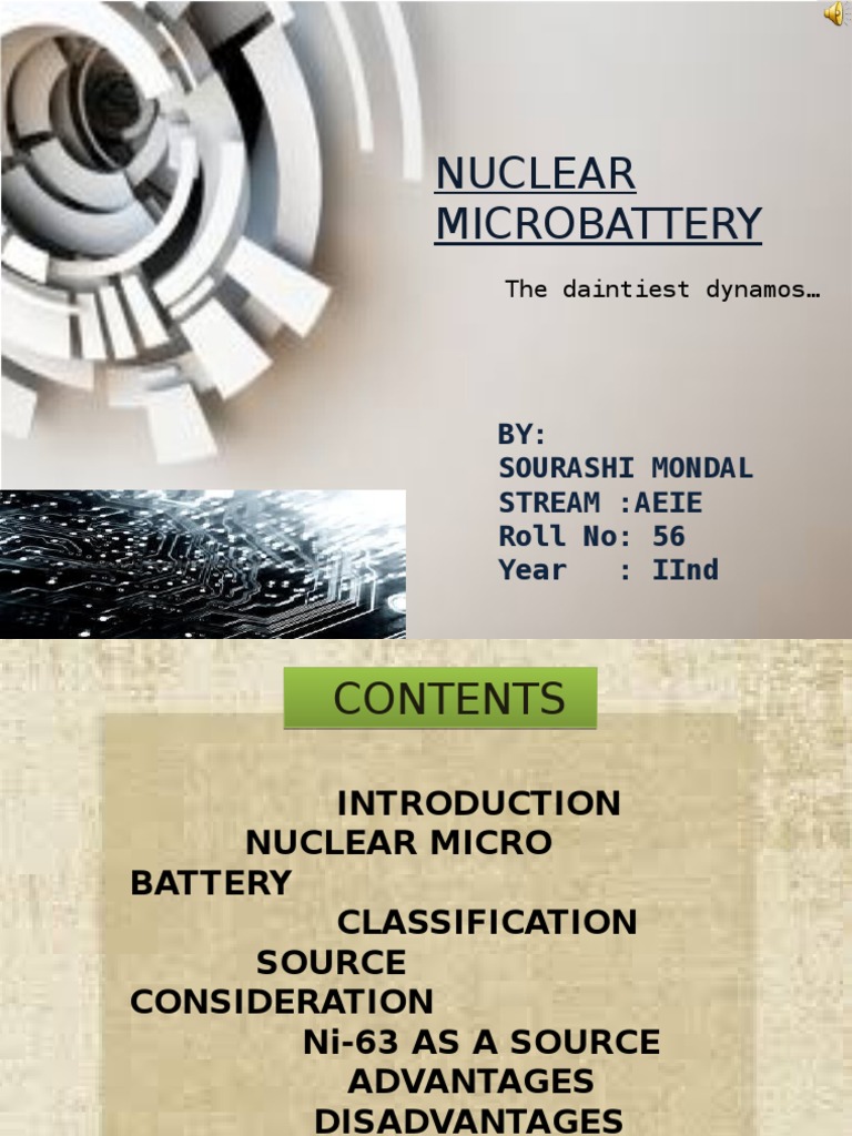 Nuclear Micro Battery | PDF | Radioactive Decay | Isotope