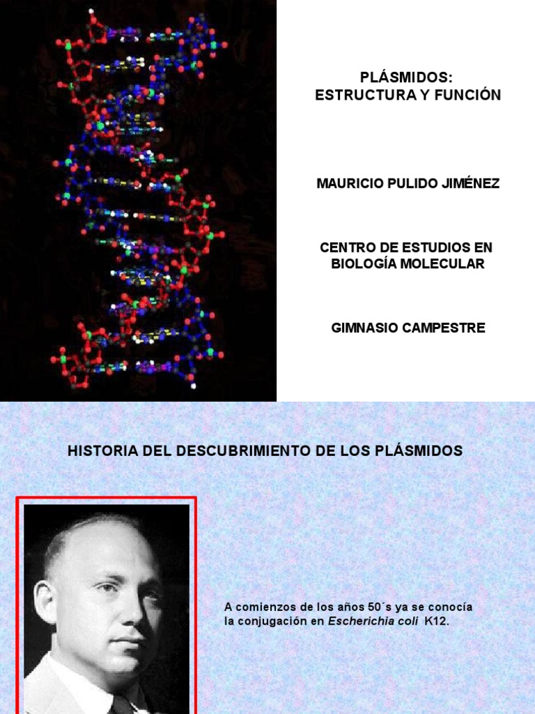 Plasmidos - Estructura y Función | PDF | Plásmido | Adn
