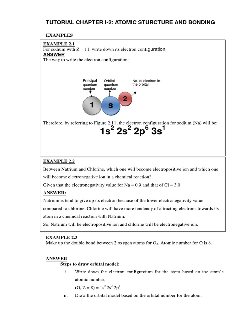 TUTORIAL_I-2_Atomic_Structure_and_Bonding.pdf | Chemical Bond | Ion