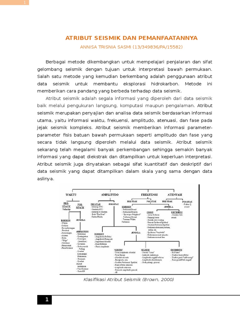 Atribut Seismik Dan Pemanfaatannya | PDF