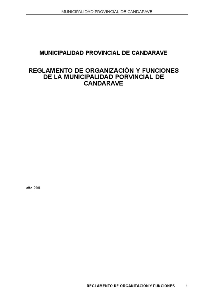 ROF (Reglamento de Organización y Funciones) 2013 | PDF | Alcalde | Gobierno local