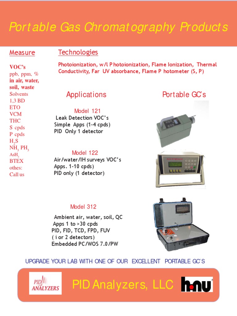 Portable Gas Chromatographs From PID Analyzers, LLC 111515 | Gas ...
