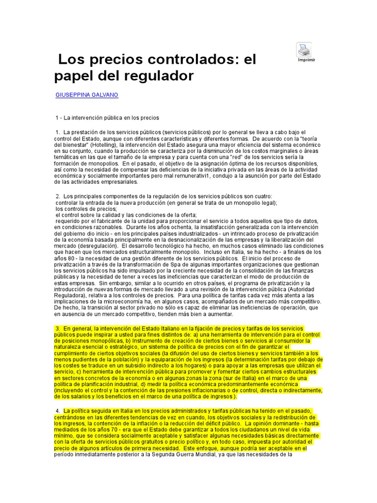 14 Los Precios Controlados | PDF | Inflación | Monopolio