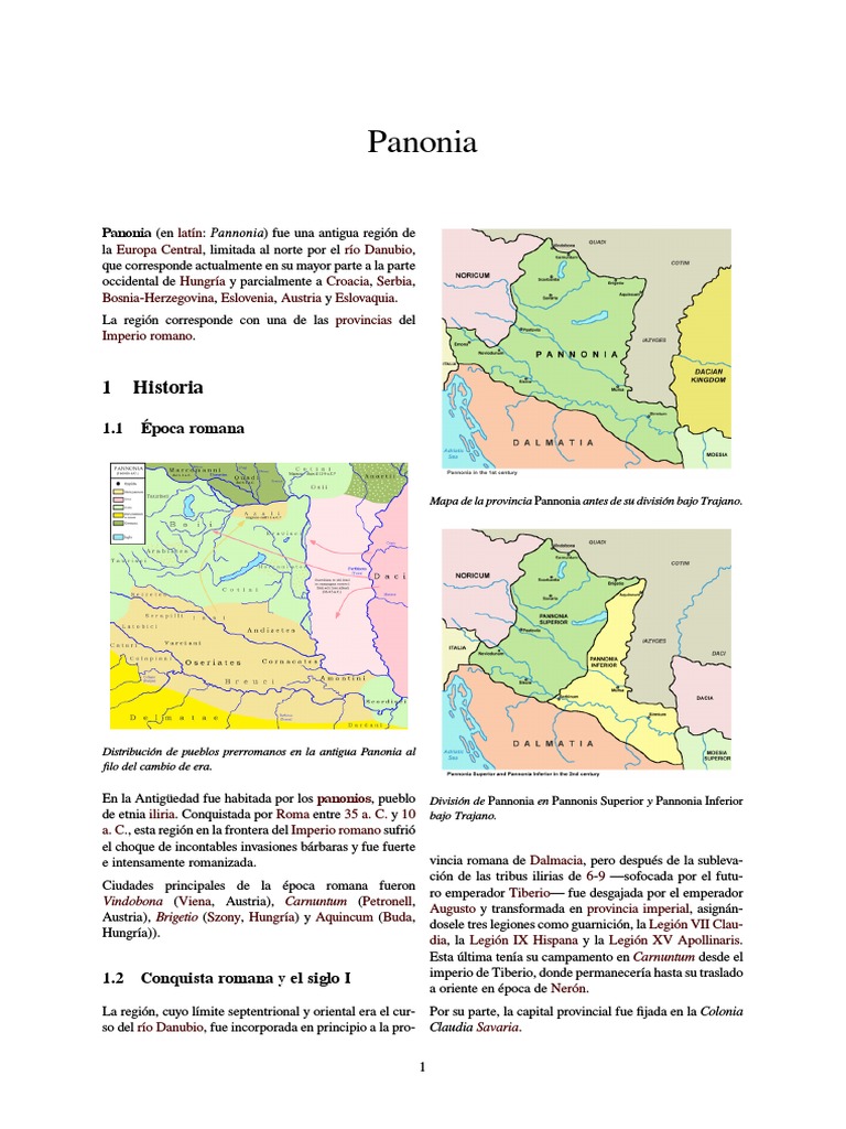 Panonia | PDF | Antiguos imperios de Europa | imperio Romano