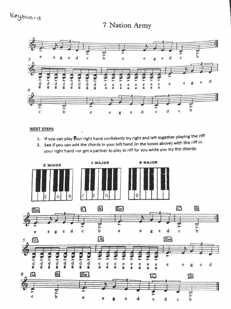 7 Nation Army Keyboard Advanced | PDF