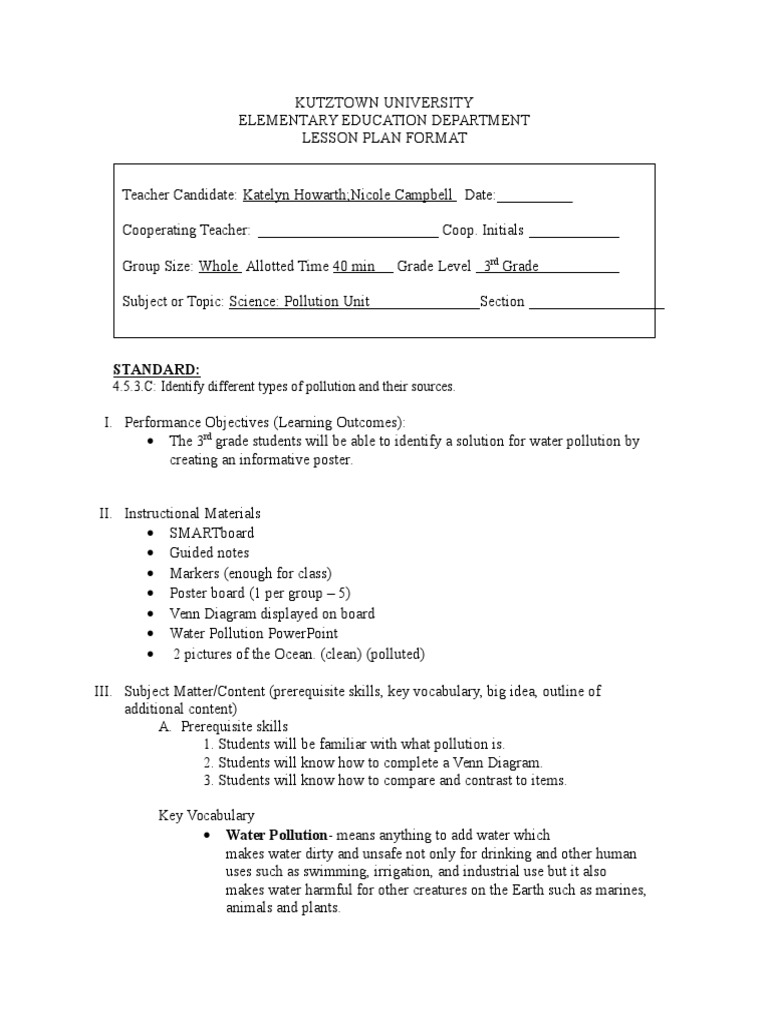 Science Unit Water Pollution Day Two | PDF | Pollution | Water