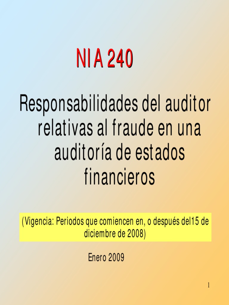 Nia 240 | PDF | Auditoría financiera | Contabilidad