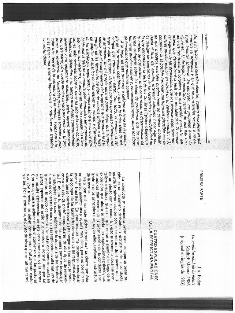 Fodor, J.A. (1986) - La Modularidad de La Mente | PDF