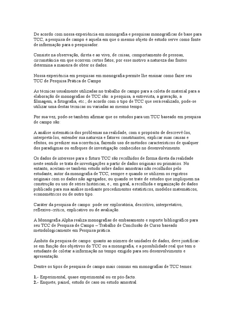 Pesquisa de Campo Para TCC | Experiment | Academic Discipline Interactions