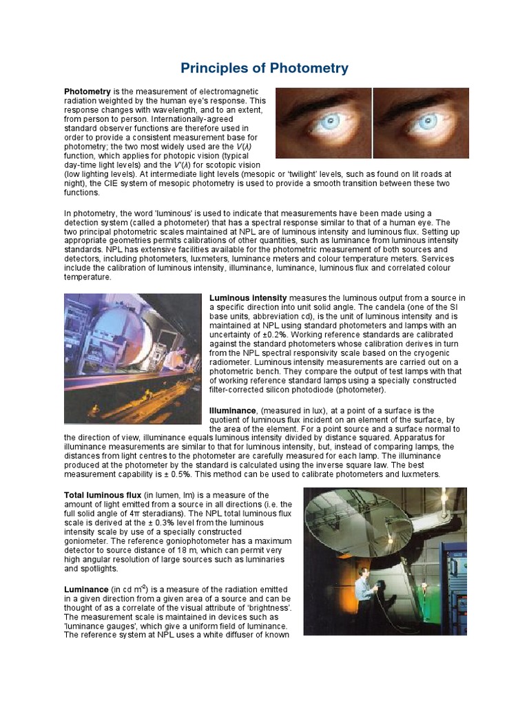 Principles of Photometry | PDF | Electrodynamics | Electromagnetic ...