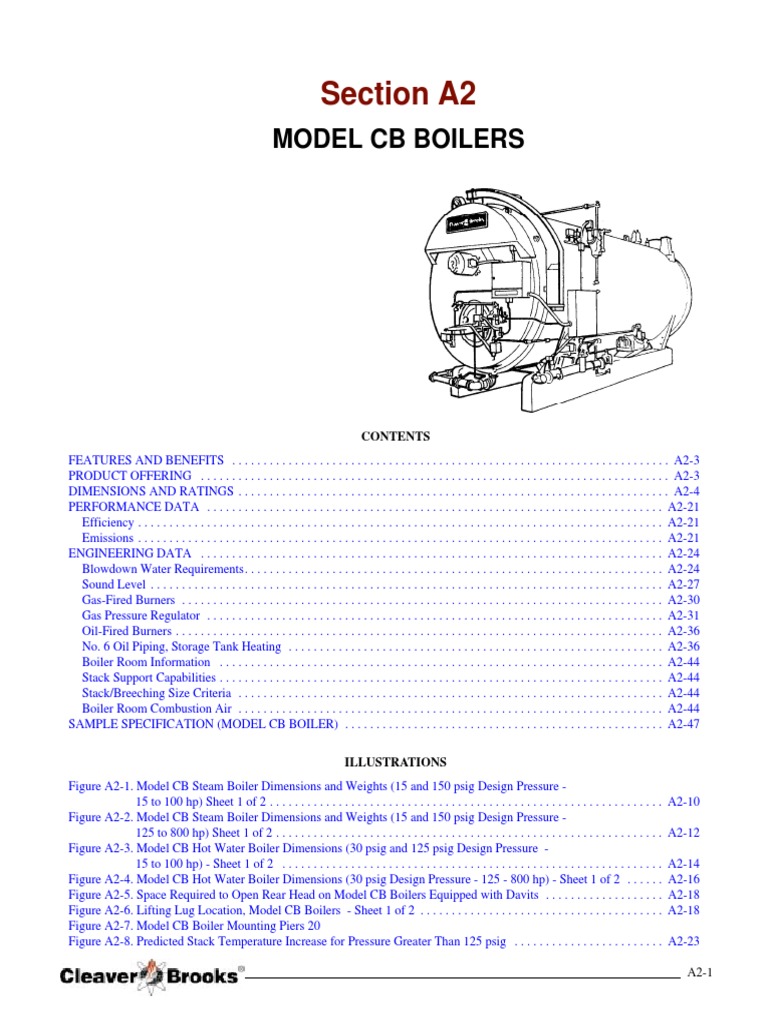 Section A2 Calderas Cleaver Brooks Especificaciones Tecnicas | PDF | Furnace | Horsepower
