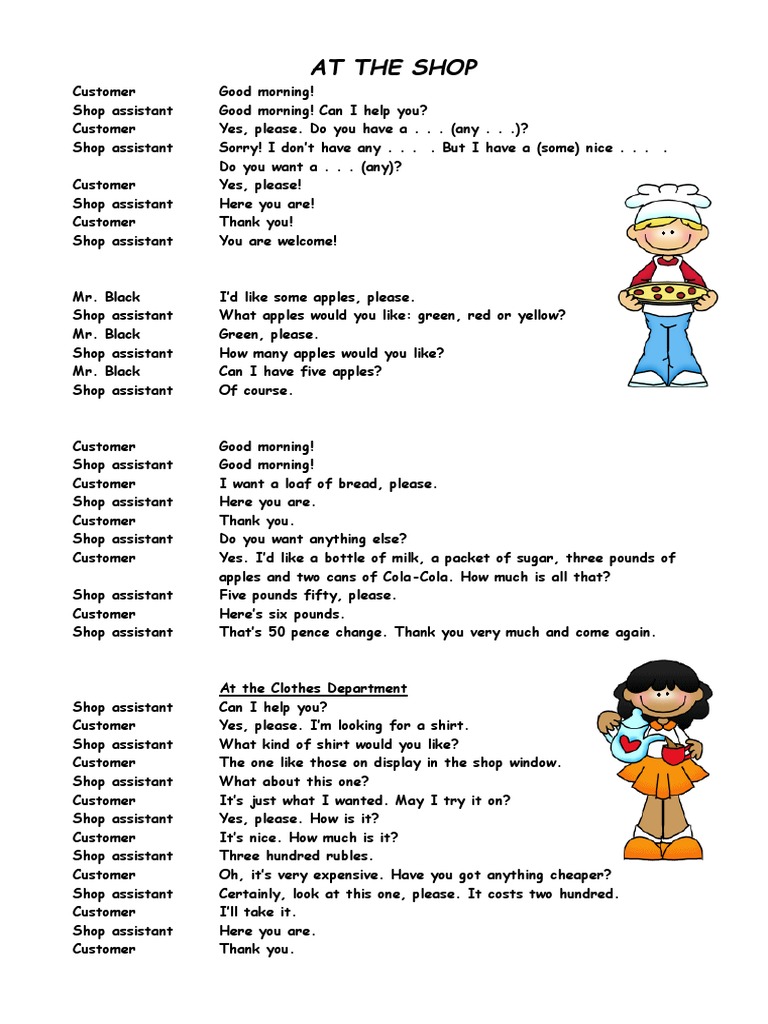 Supermarket Role Play Dialogue | PDF | Grocery Store | Supermarket