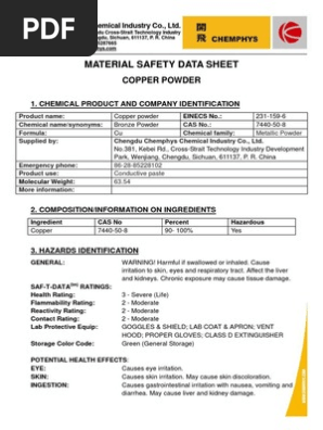 Copper Coat Msds Sheets MSDS Copper Slag (IRP) 2 | PDF | Science