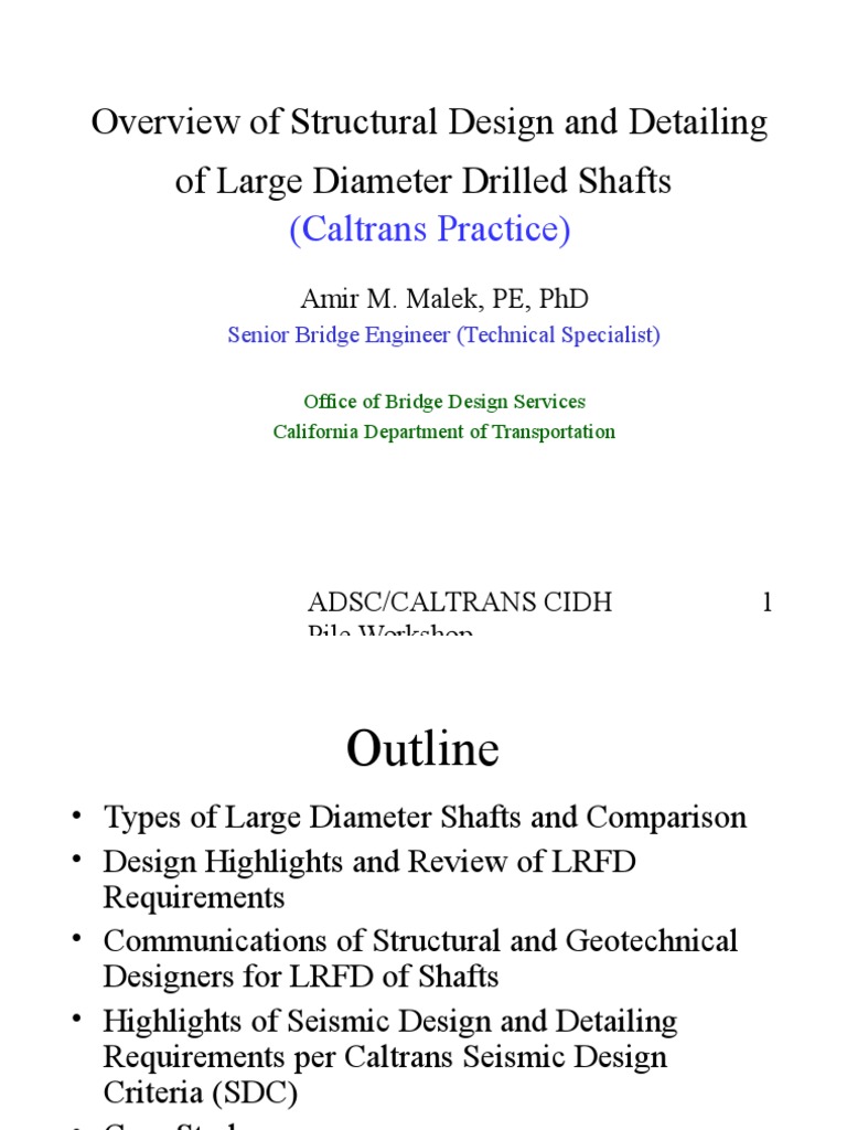 Caltrans Seismic Design for Drilled Shafts | PDF | Geotechnical ...