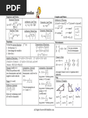 College Physics Formula Sheet Pdf