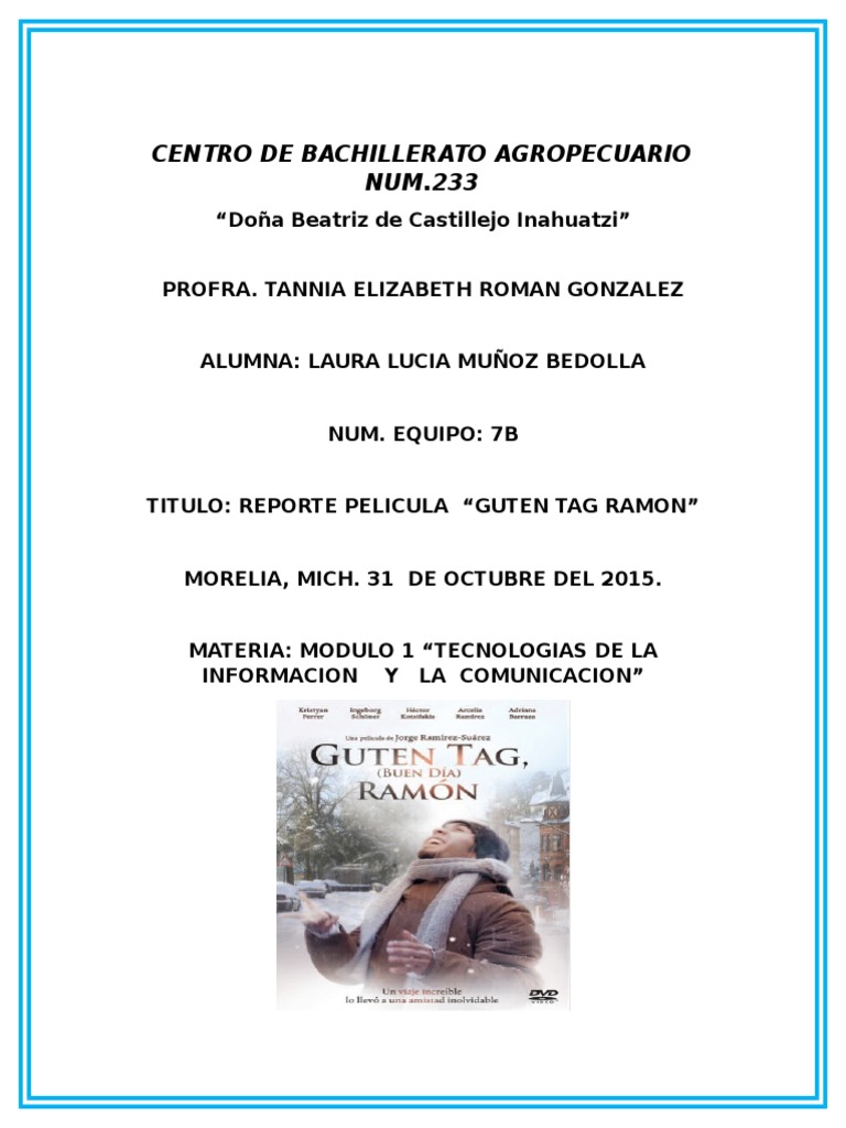 Reporte de la película "Guten Tag, Ramón" | PDF | Idiomas