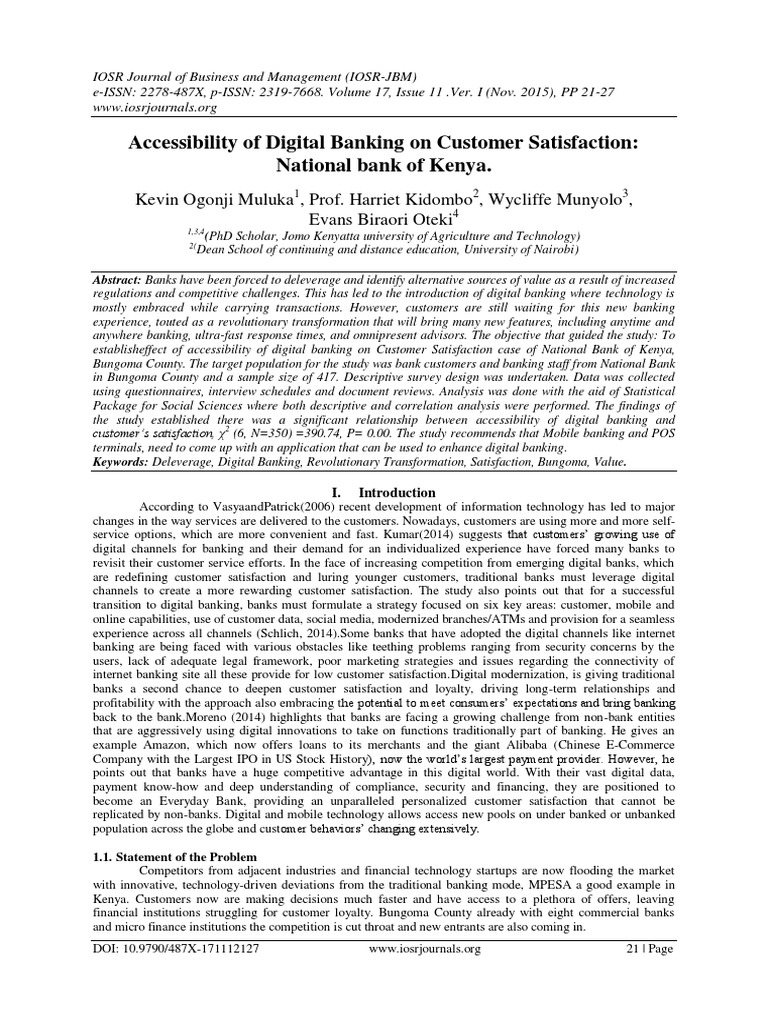 Digital Banking Impact on Satisfaction | PDF | Accessibility | Banks
