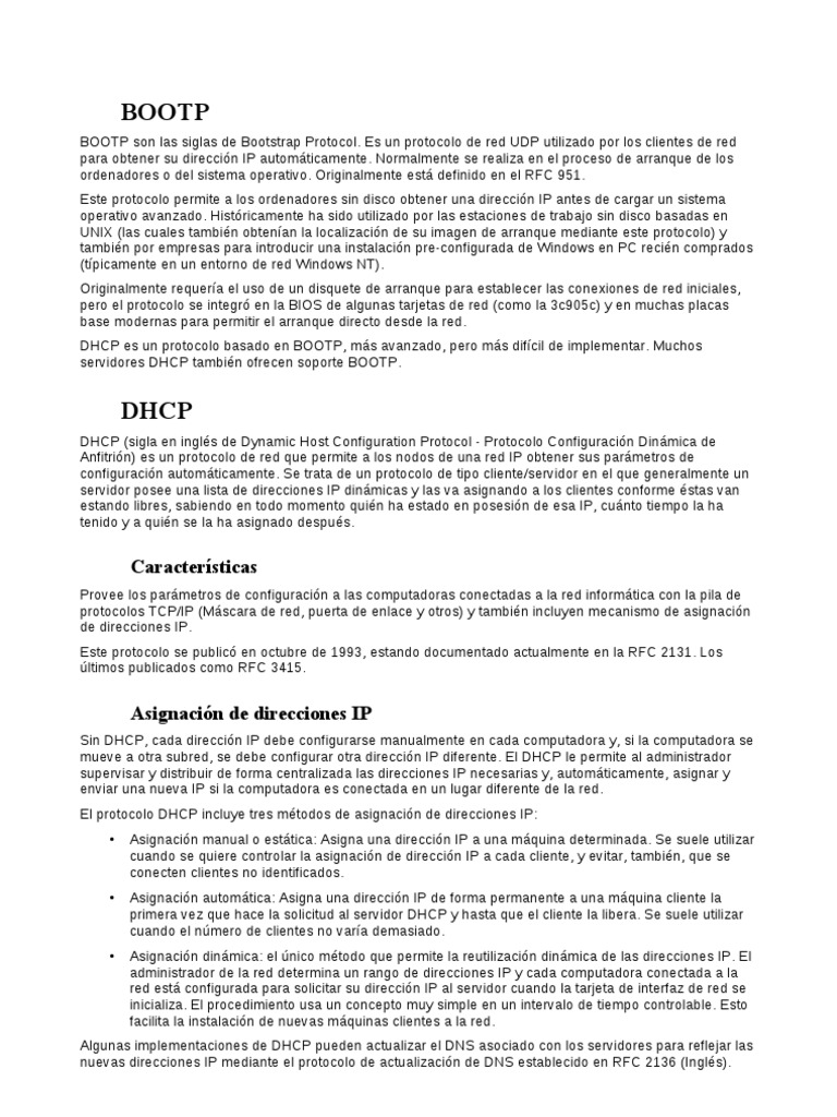 Bootp y DHCP | PDF