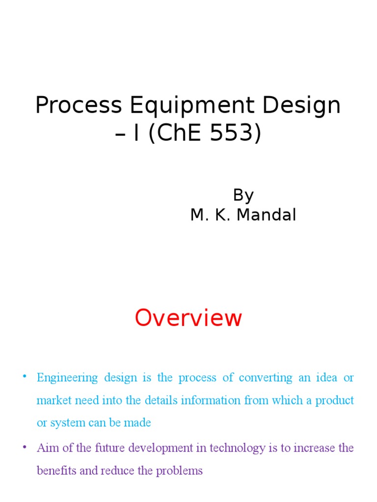 Process Equipment Design - I (ChE 553) | PDF | Stress (Mechanics ...