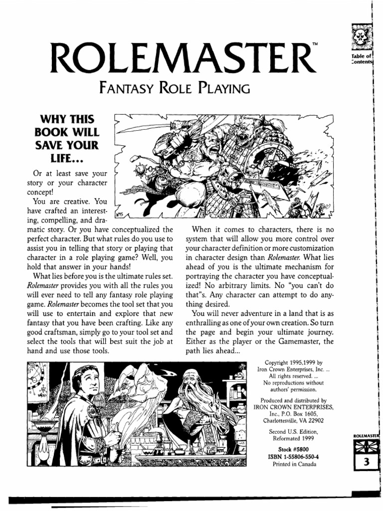 ICE5800 - Rolemaster - Basic Manual | PDF