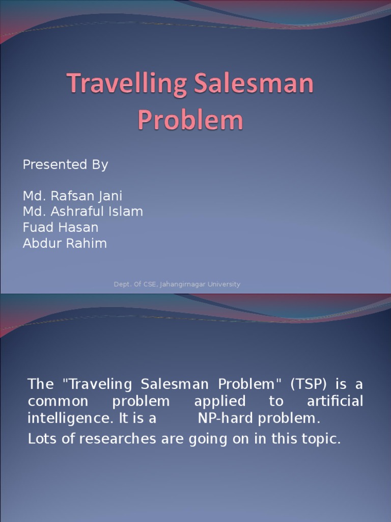 Travelling Salesman Problem | Algorithms And Data Structures ...