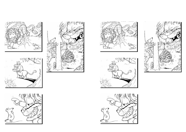 Pictures For Sequencing Activity - The Lion and The Mouse | PDF