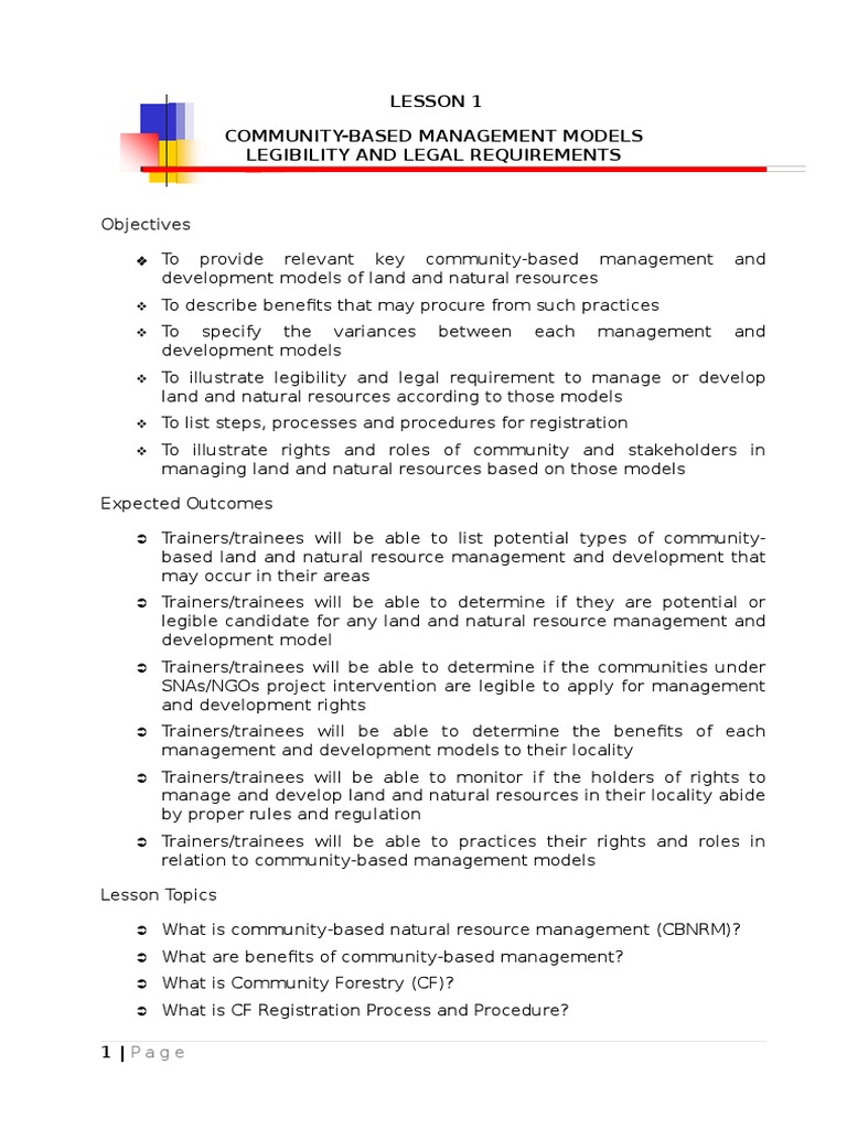 Community-Based Resource Management Guide | PDF | Natural Resource ...