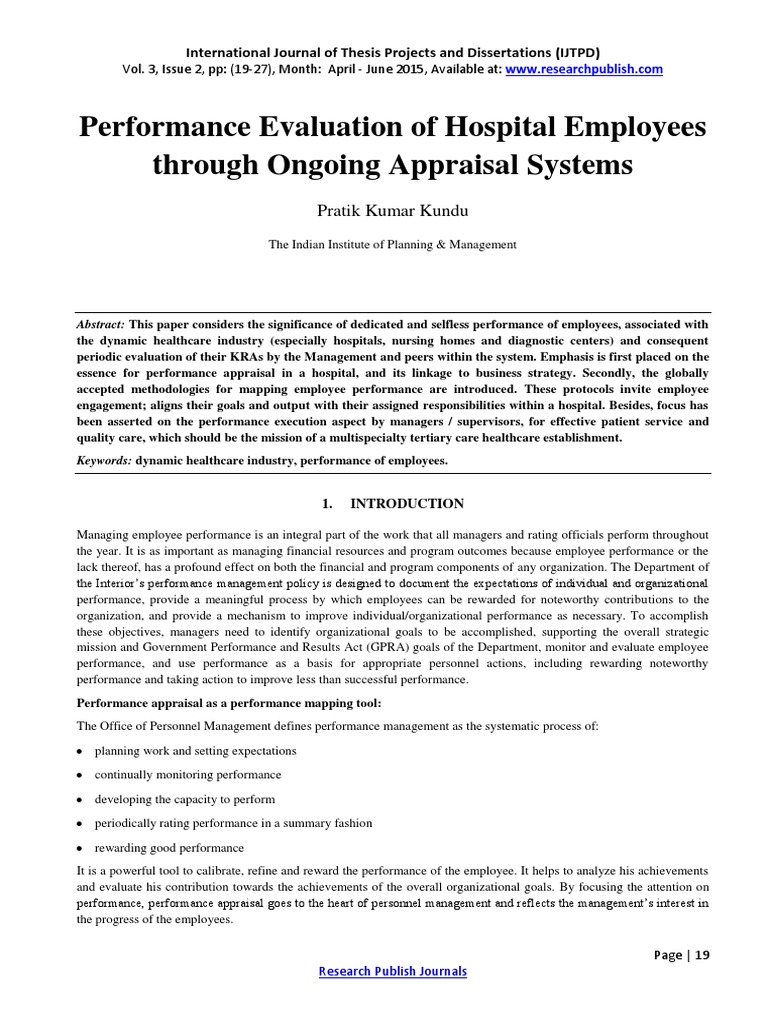 Performance EvaluatiReformson of Hospital Employees-1811 | PDF ...