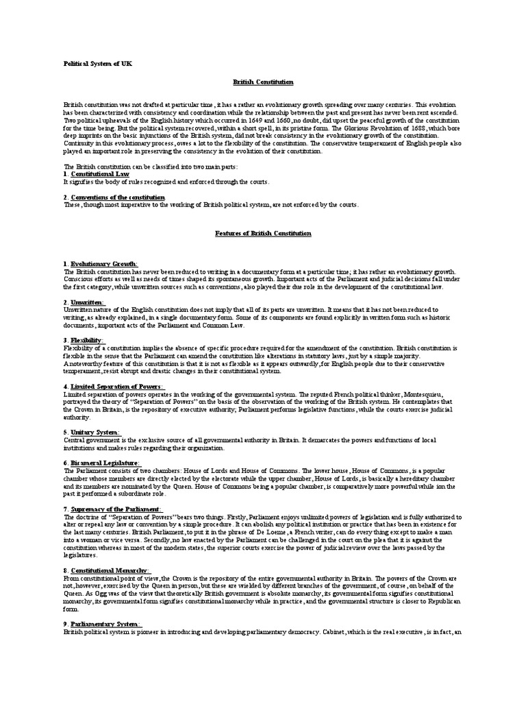 British | PDF | House Of Lords | Parliament Of The United Kingdom