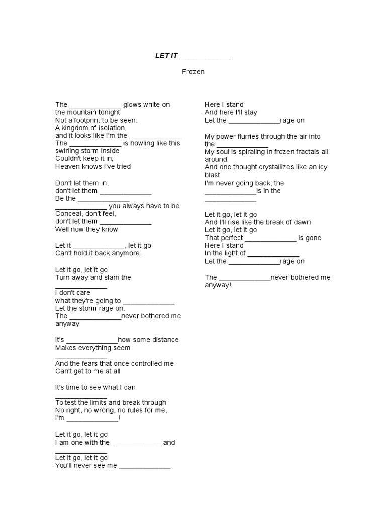Frozen Song Lyrics Analysis | PDF