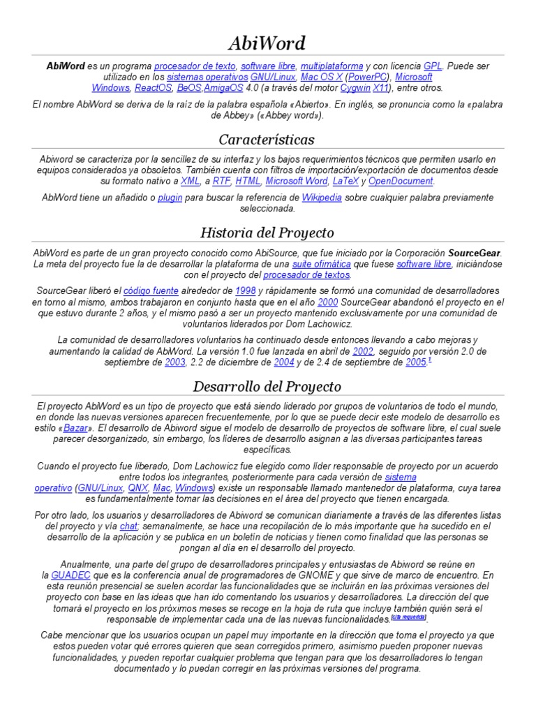 Abi Word | PDF | Software de oficina | Tecnología digital