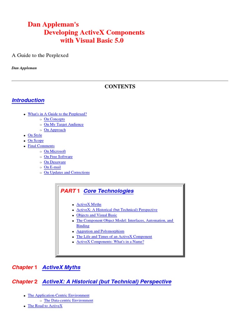 Appleman D. - Dan Appleman's Developing Activex Components With Visual Basic 5.0 (1997) | PDF ...