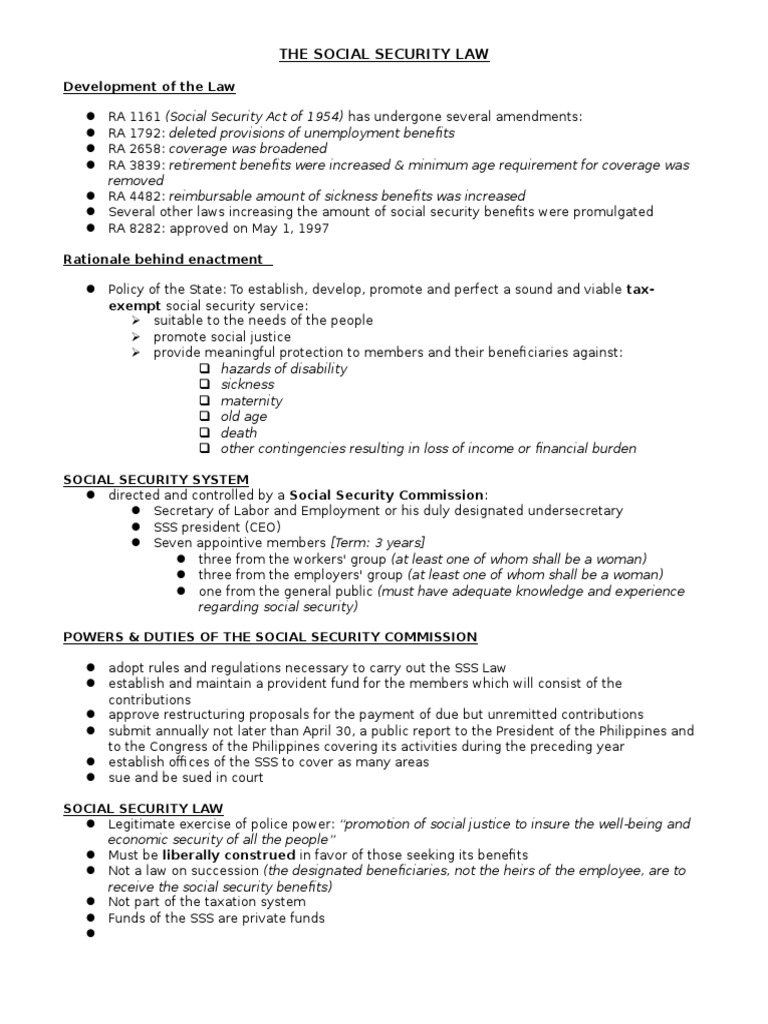 The Social Security Law | PDF | Employee Benefits | Pension