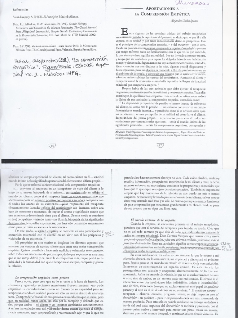 Unikel Alejandro (2011) La Comprensión Empática | PDF