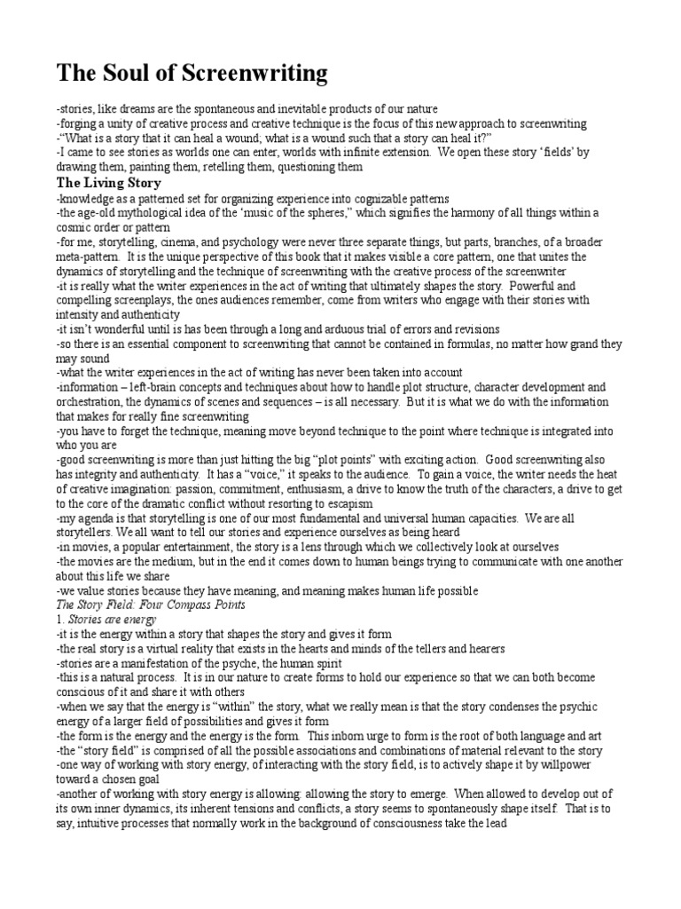 The Energy of Storytelling in Screenwriting | PDF | Shadow (Psychology ...
