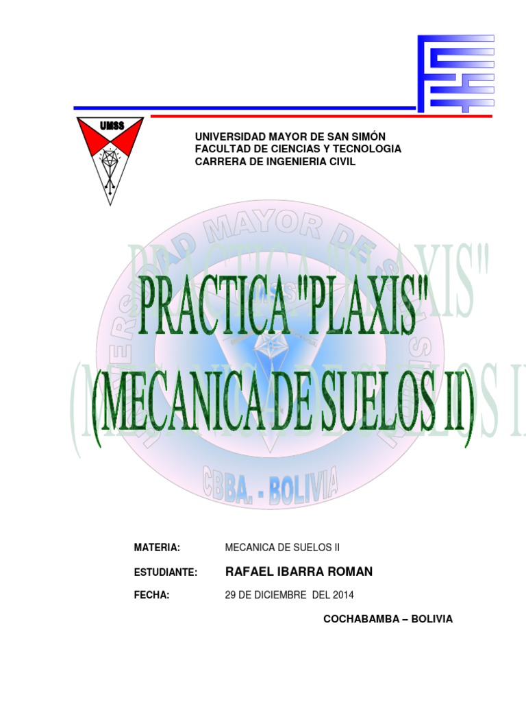 Practica Plaxis Mecanica de Suelos II UMSS | PDF