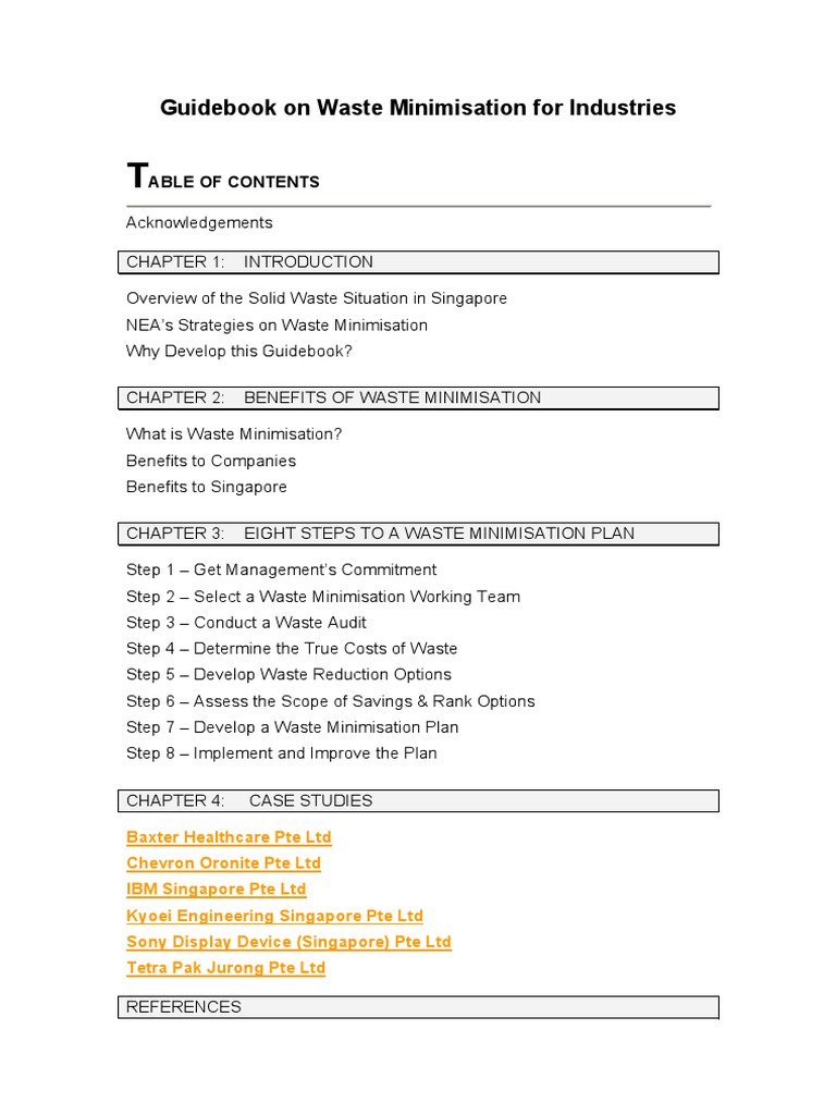 Waste Minimisation Guide for Industries | PDF | Recycling | Waste ...