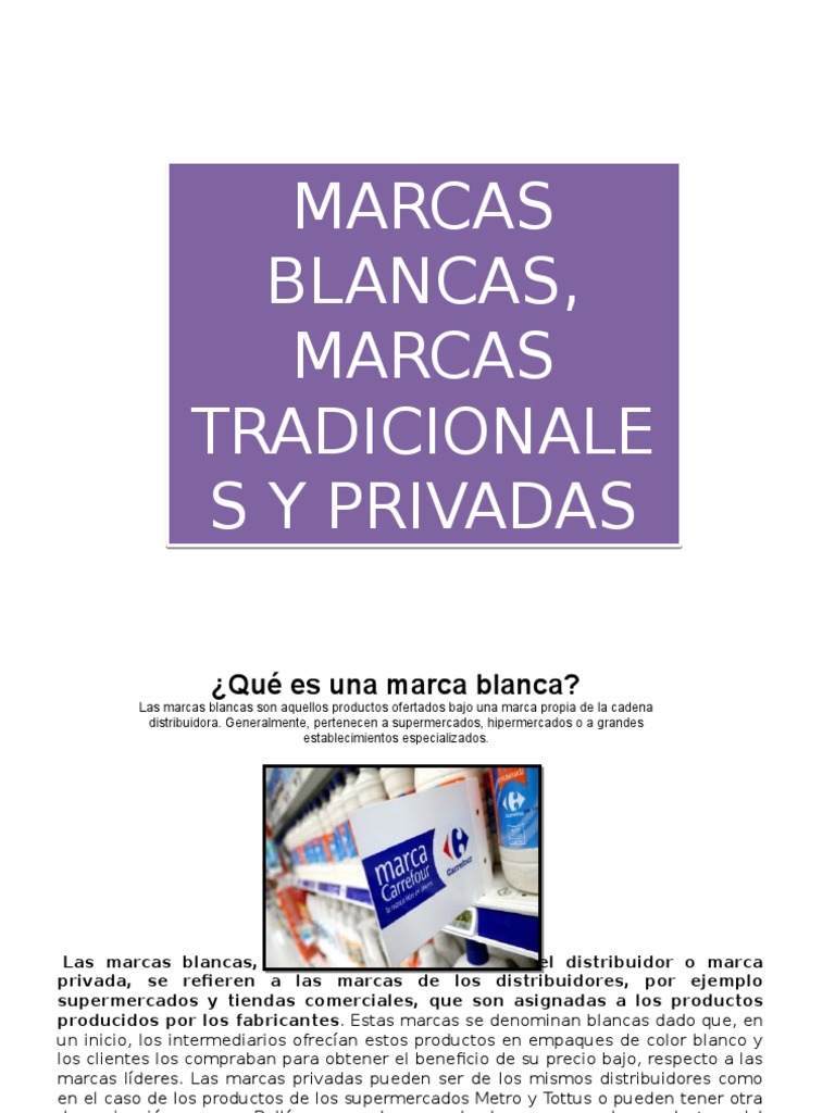 Marca Blanca, Tradicionales y Privadas | PDF | Marca | Publicidad