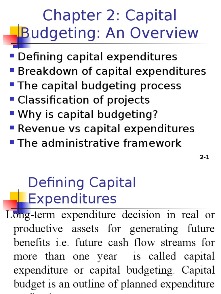 Chapter 2: Capital Budgeting: An Overview | PDF | Capital Budgeting ...